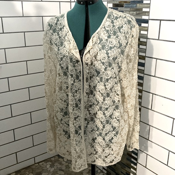 Patra | Tops | Patra Beaded Lace Formal Cardigan | Poshmark